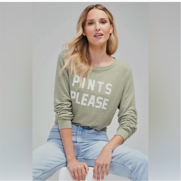 Wildfox | Tops | Wildfox Olive Green Pints Please Sweater | Poshmark